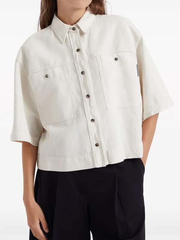 Brunello Cucinelli Short-sleeve Cotton-linen Jacket