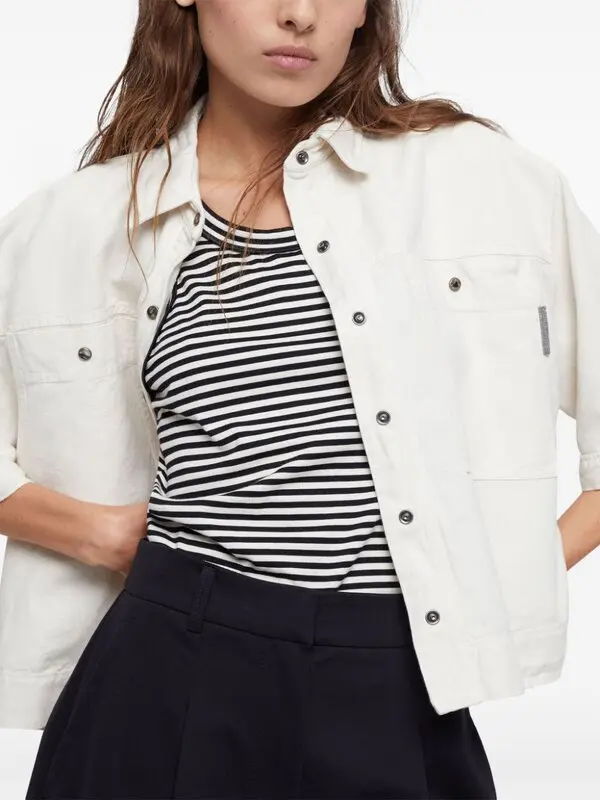 Brunello Cucinelli Short-sleeve Cotton-linen Jacket