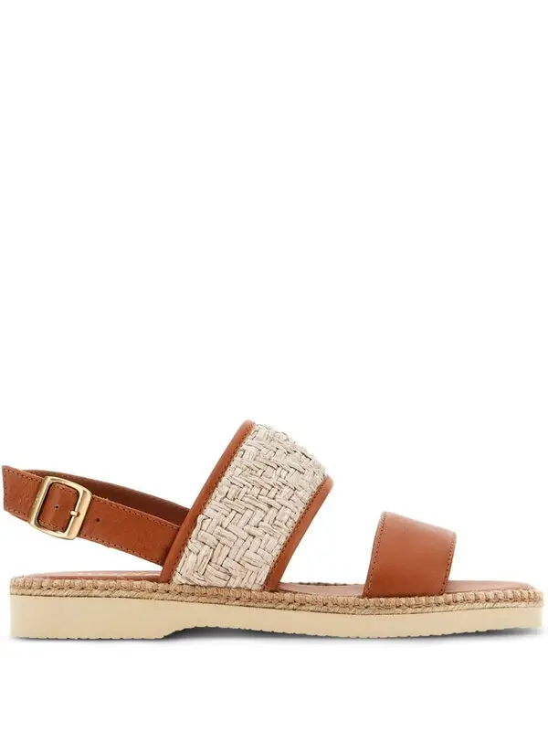 Hogan H660 Woven Raffia Leather Sandals