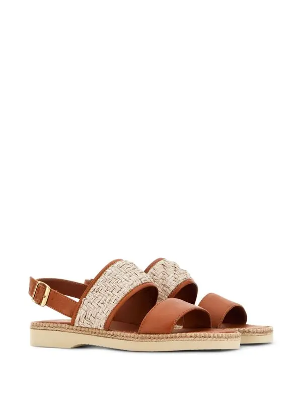 Hogan H660 Woven Raffia Leather Sandals