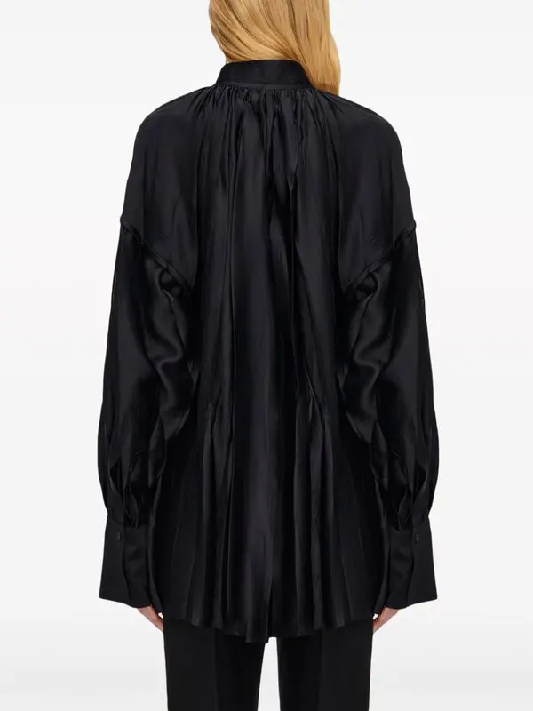 FERRAGAMO Kaftan Crinkle-effect Shirt - Black
