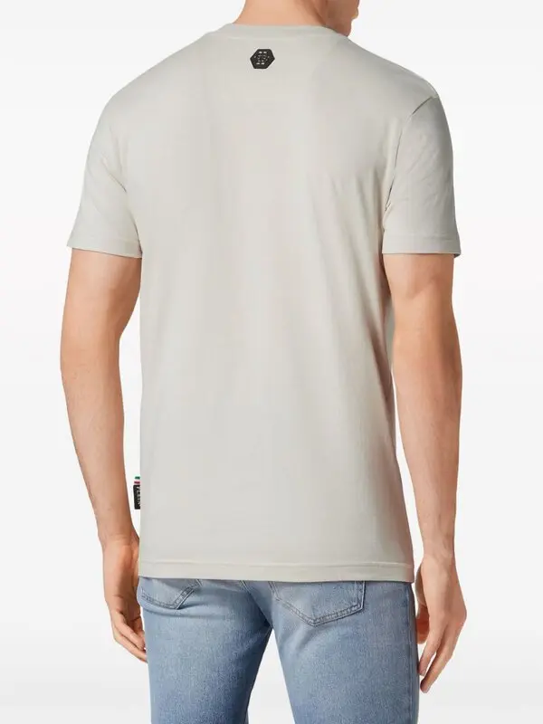 Philipp Plein Dripping Skull Graphic-print T-shirt - Neutrals