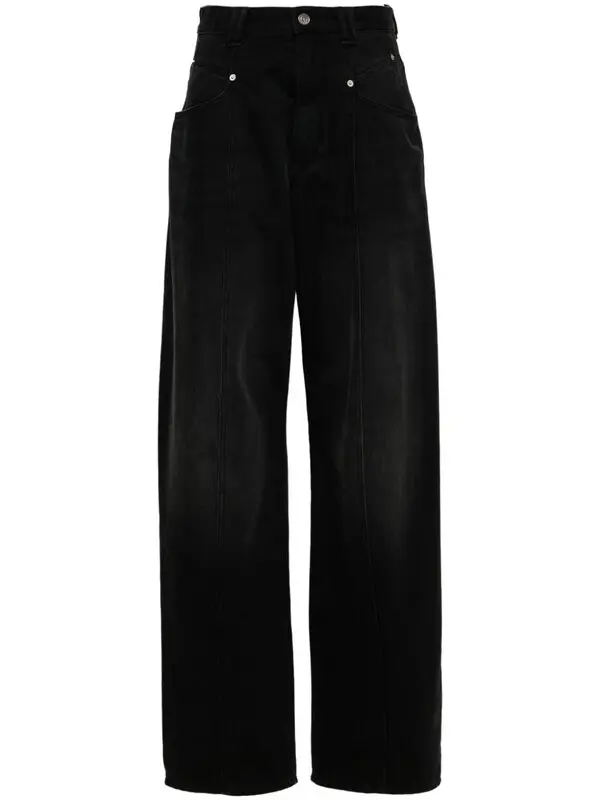 Isabel Marant Étoile Vetan High-rise Wide-leg Jeans - Black