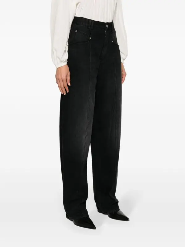 Isabel Marant Étoile Vetan High-rise Wide-leg Jeans - Black