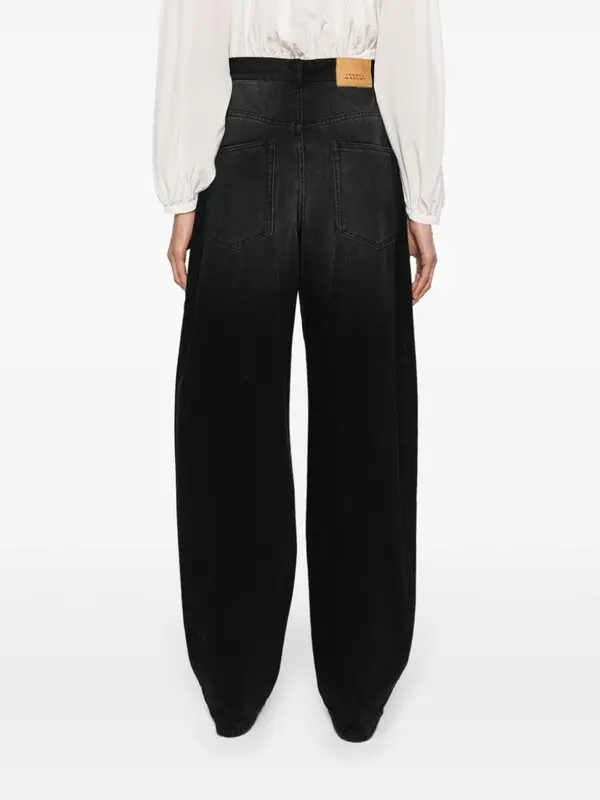 Isabel Marant Étoile Vetan High-rise Wide-leg Jeans - Black