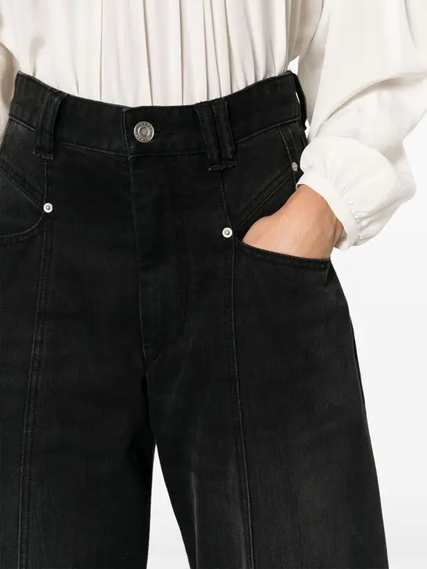 Isabel Marant Étoile Vetan High-rise Wide-leg Jeans - Black