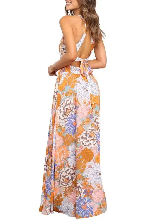 PETAL & PUP Newell Floral Halter Maxi Dress