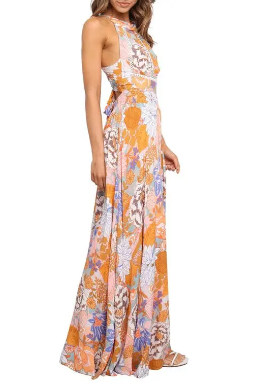 PETAL & PUP Newell Floral Halter Maxi Dress