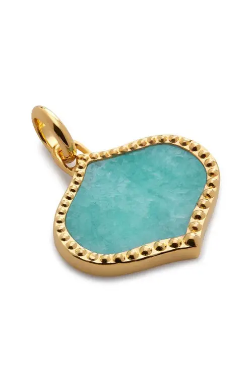 Monica Vinader Lotus Amazonite Pendant - Yellow Gold