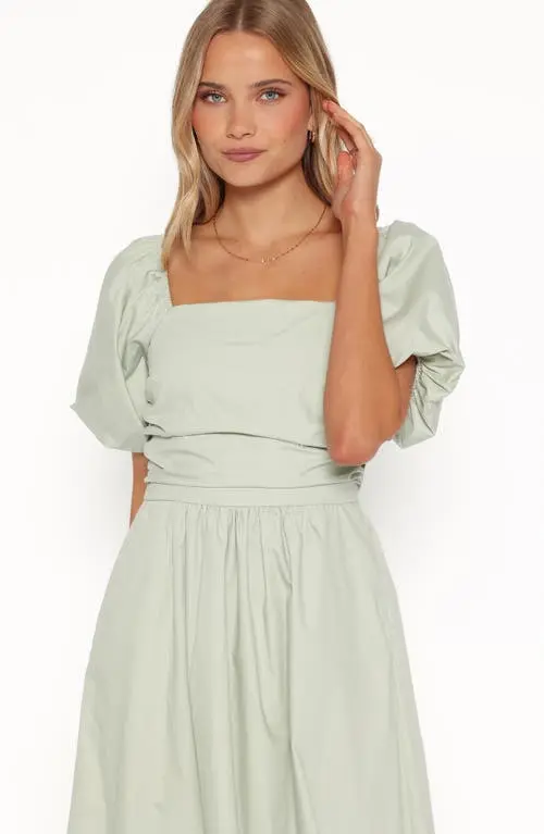 Petal & Pup Puff Sleeve Midi Dress - Sage Green - 25% Off