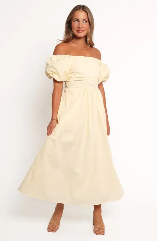 PETAL & PUP Puff Sleeve Midi Dress - Yellow