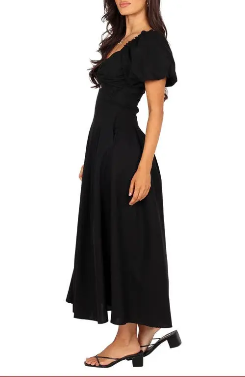 maria cutout puff sleeve midi dress Petal & Pup Maria Puff Sleeve Midi Dress