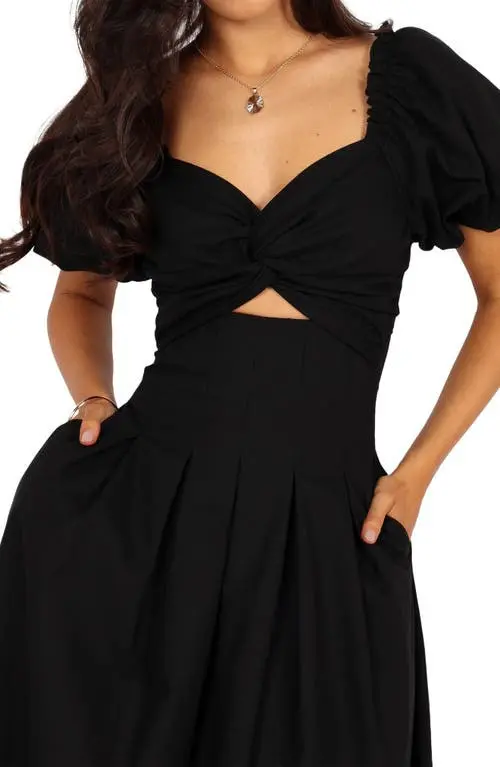 maria cutout puff sleeve midi dress maria cutout puff sleeve midi dress Orange Marias Floral Cut-Out Midi Dress   FARM Rio
