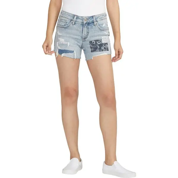 SILVER JEANS CO. Distressed Boyfriend Denim Shorts