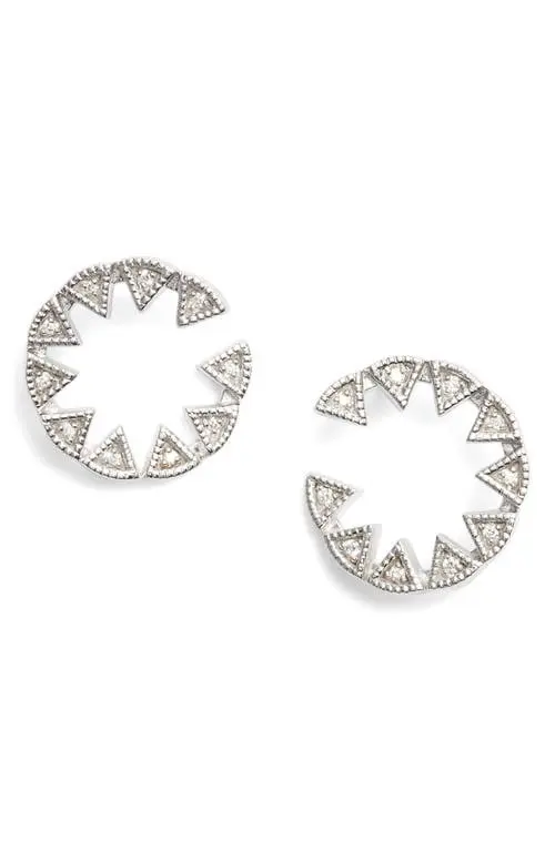 DANA REBECCA DESIGNS Emily Sarah Triangle Diamond Stud Earrings - White Gold
