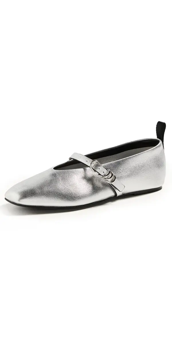 Rag & Bone Spire Mary Jane Flats - Slvr