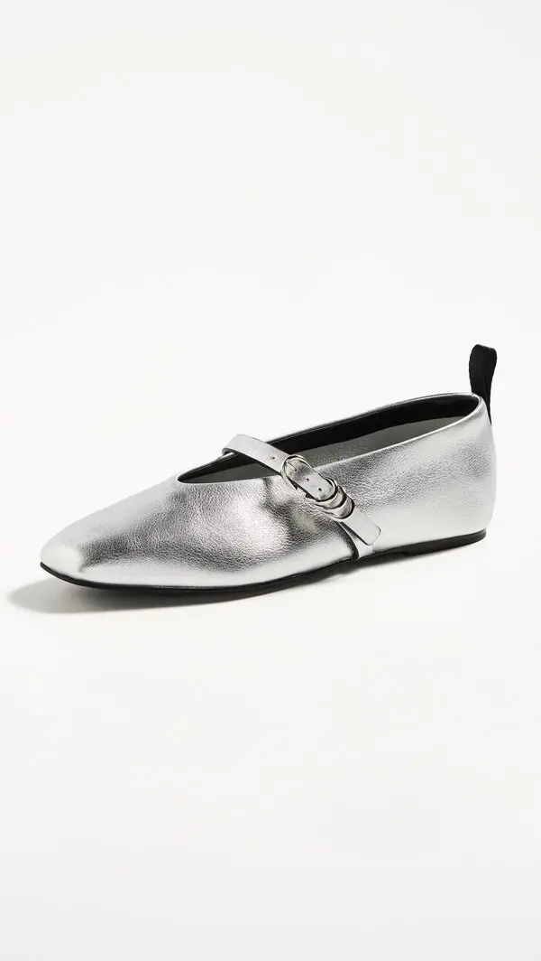 Rag & Bone Spire Mary Jane Flats - Slvr