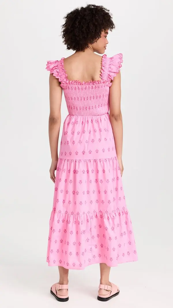 Moon River Smocked Tiered Midi Dress