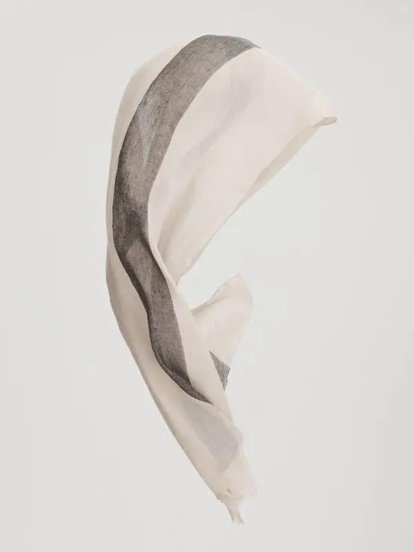 REISS Beatrix Modal-linen Striped Scarf