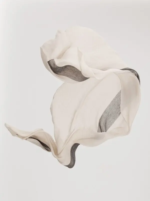 REISS Beatrix Modal-linen Striped Scarf