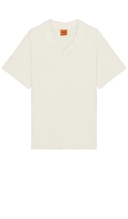 RHYTHM Vintage Terry Polo In Cream - Natural