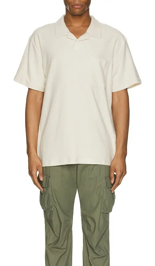 RHYTHM Vintage Terry Polo In Cream - Natural