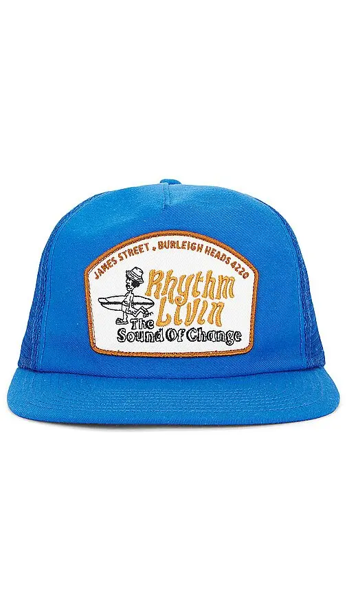 RHYTHM Pathway Trucker Cap In Blue
