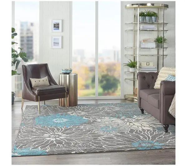 NOURISON HOME Passion Charcoal/blue 8' X 10' Rug - One-color