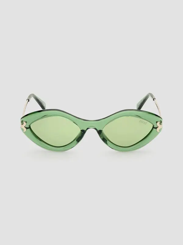 Emilio Pucci 54mm Geometric Sunglasses - Translucent Green Green