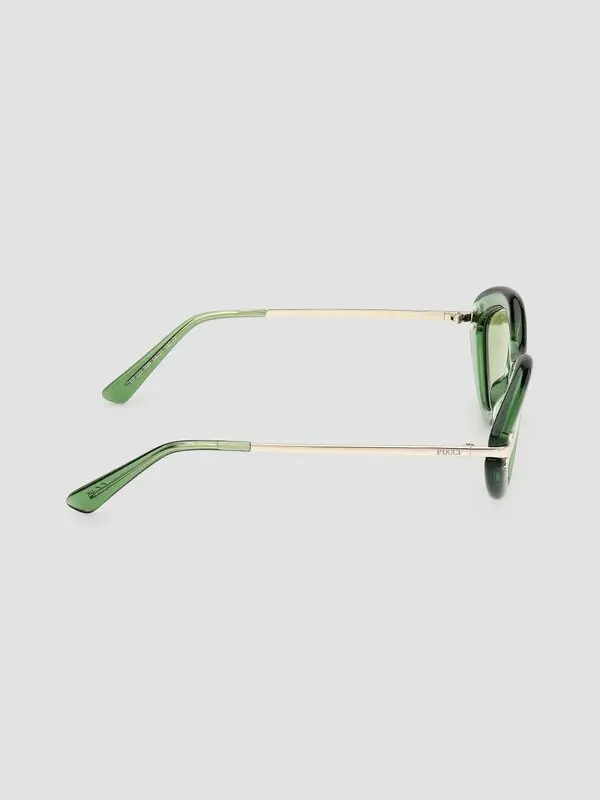 Emilio Pucci 54mm Geometric Sunglasses - Translucent Green Green