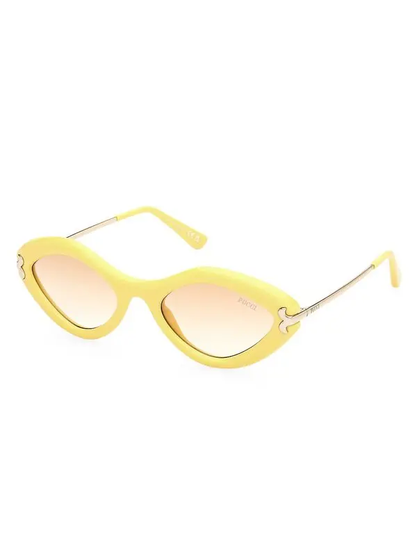 Emilio Pucci 54mm Geometric Sunglasses - Yellow Gradient Peach