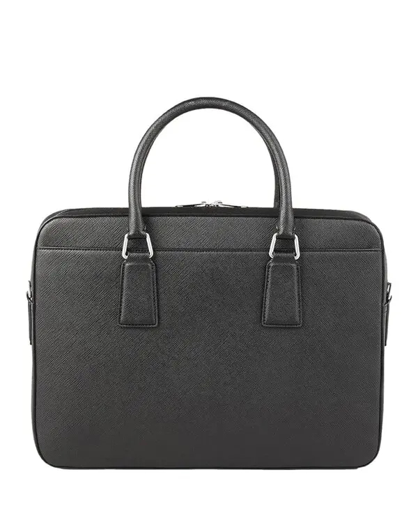 Sandro Downtown Large Saffiano Leather Briefcase - Black