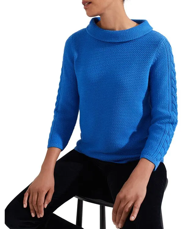 HOBBS LONDON Camilla Cable Jumper - Fjord Blue