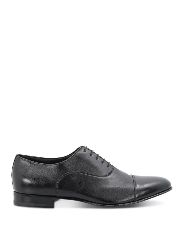 Santoni Darian Cap Toe Dress Shoes - Black