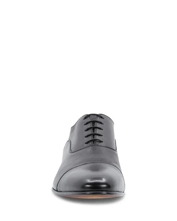 Santoni Darian Cap Toe Dress Shoes - Black
