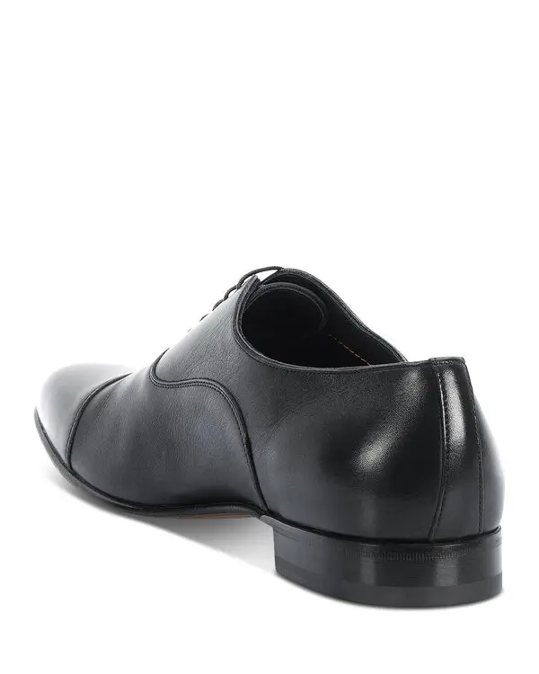 Santoni Darian Cap Toe Dress Shoes - Black