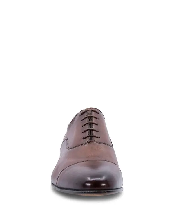 Santoni Darian Cap Toe Dress Shoes - Brown