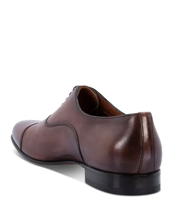 Santoni Darian Cap Toe Dress Shoes - Brown