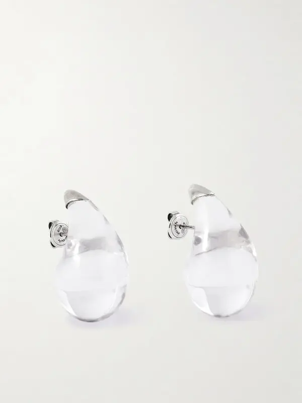 Bottega Veneta Resin And Sterling Silver Drop Earrings - Neutrals