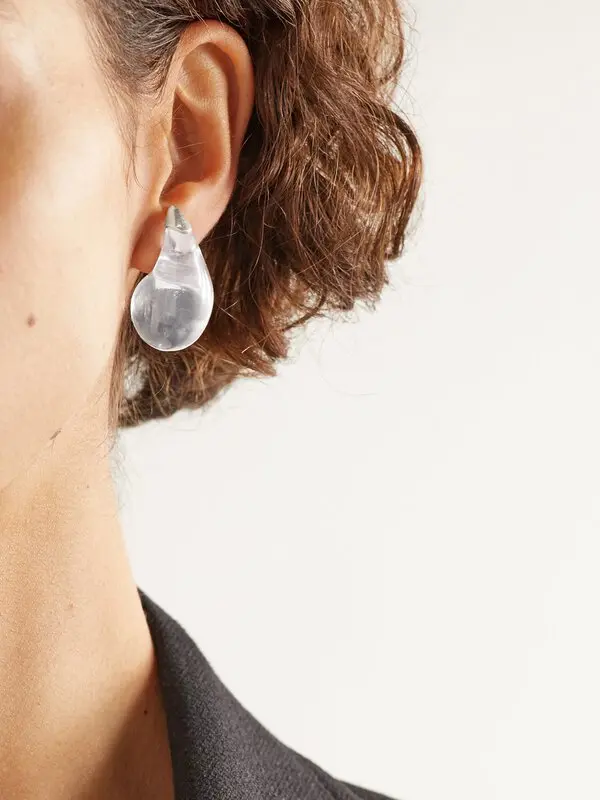 Bottega Veneta Resin And Sterling Silver Drop Earrings - Neutrals