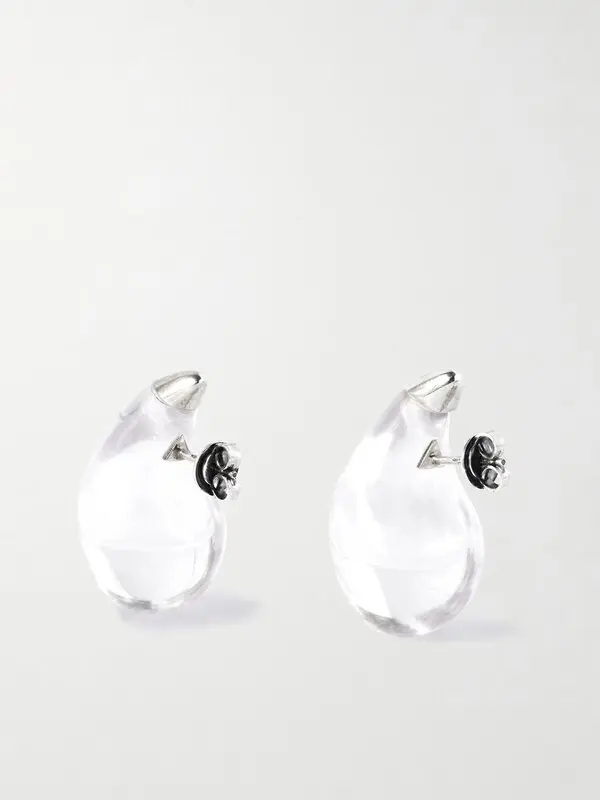 Bottega Veneta Resin And Sterling Silver Drop Earrings - Neutrals