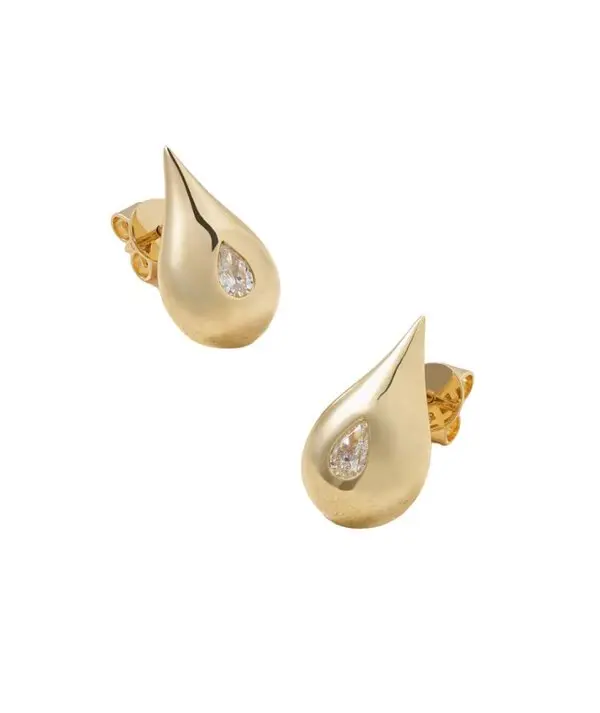 Mateo Water Droplet Diamond Earrings - Gold