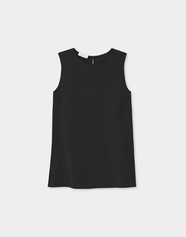 Lafayette 148 New York Organic Silk Sleeveless Blouse - Black