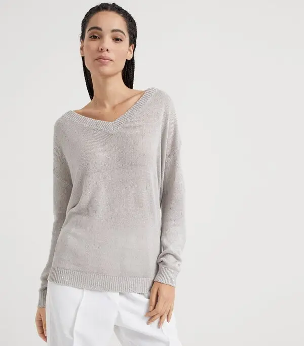 Brunello Cucinelli Diamond Yarn Monili-detail Sweater