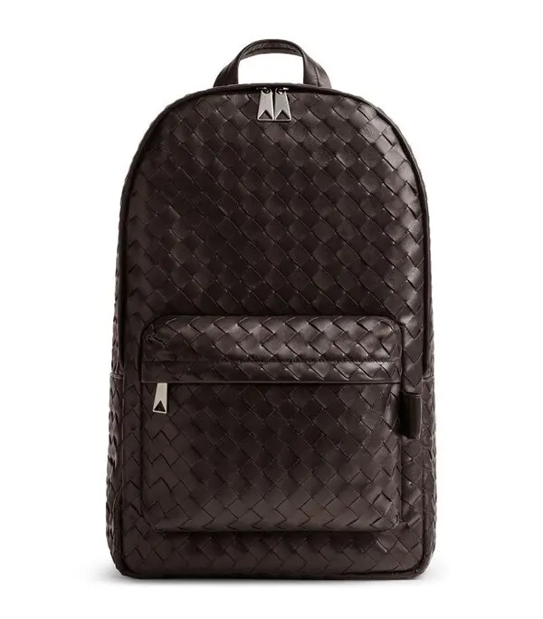 Bottega Veneta Calfskin Intrecciato Backpack - Brown