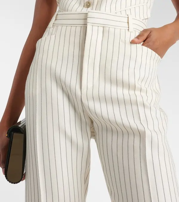 TOM FORD Striped Wool-blend Straight Pants