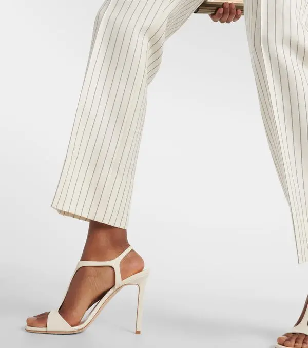 TOM FORD Striped Wool-blend Straight Pants - White