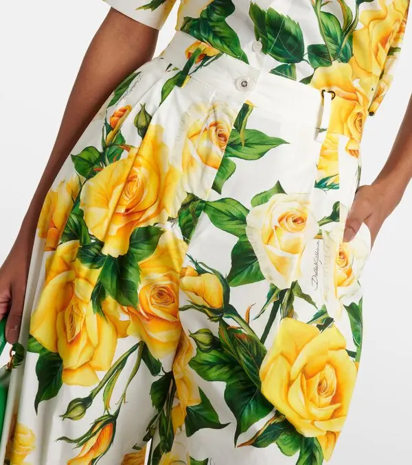 Dolce & Gabbana Floral Cotton Cropped Pants