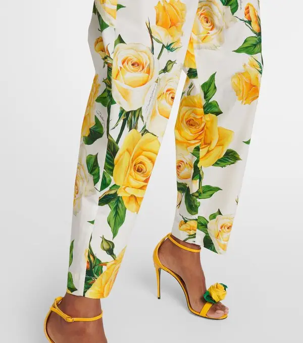 Dolce & Gabbana Floral Cotton Cropped Pants