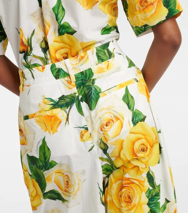 Dolce & Gabbana Floral Cotton Cropped Pants